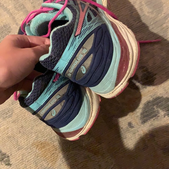Asics | Shoes | Asics Gel Columbus Navy And Pink Tennis Shoes | Poshmark